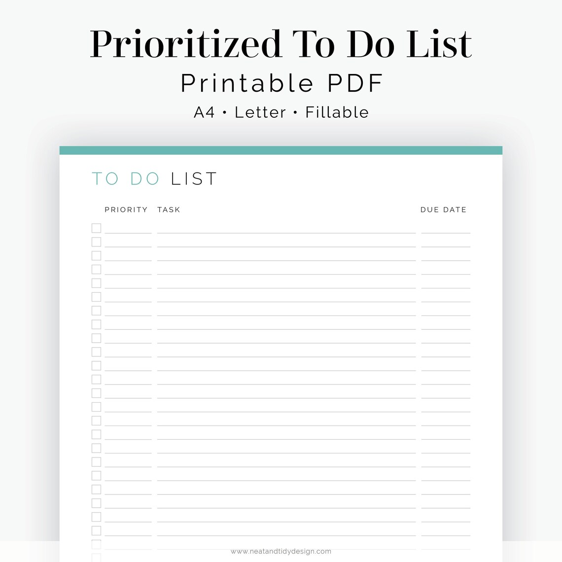 Prioritized to Do List Fillable Printable PDF Task Management ...