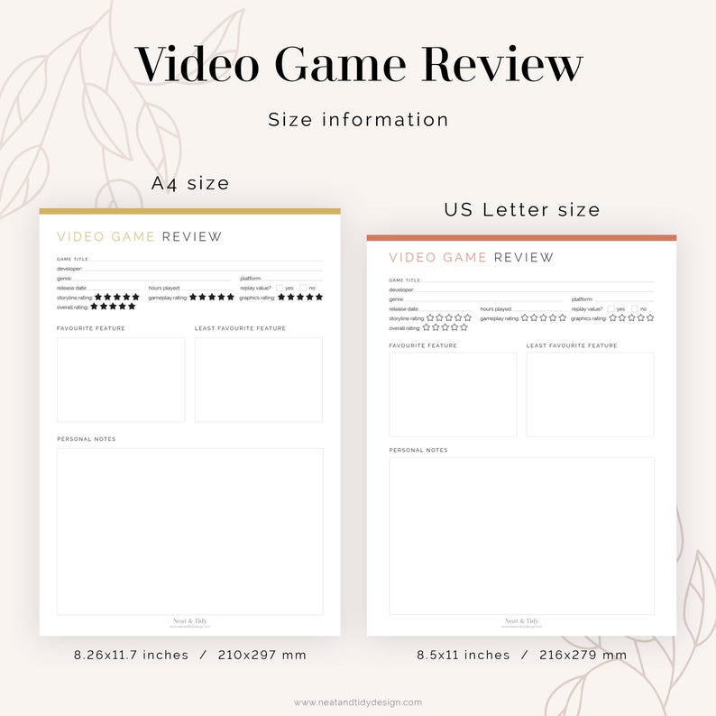 Video Game Review Template PDF | Printable Gaming Journal - Fillable ...