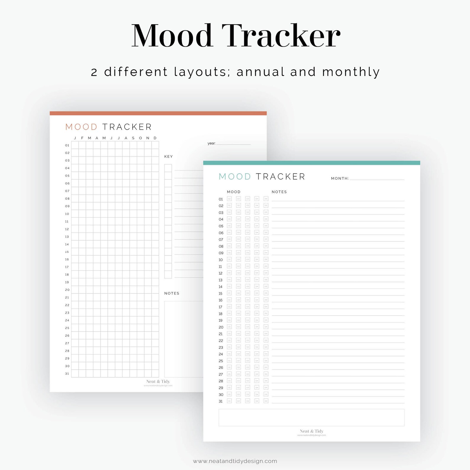 Mood Tracker Fillable Printable PDF Journaling, New Year Resolution ...