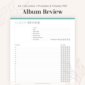 Music Album Review - Fillable, Printable PDF - Album Rating Template ...