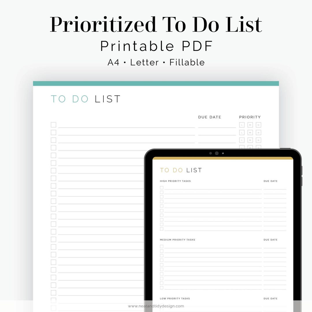 Prioritized to Do List - Fillable - Printable PDF - Task Management ...