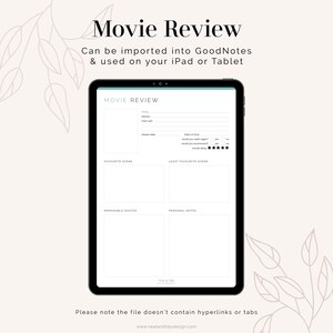 Movie Review Template: Printable & Fillable Film Journal (PDF) - Etsy