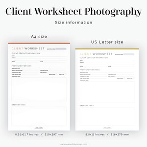 Client Worksheet Photography - Fillable - Printable PDF - Photography ...