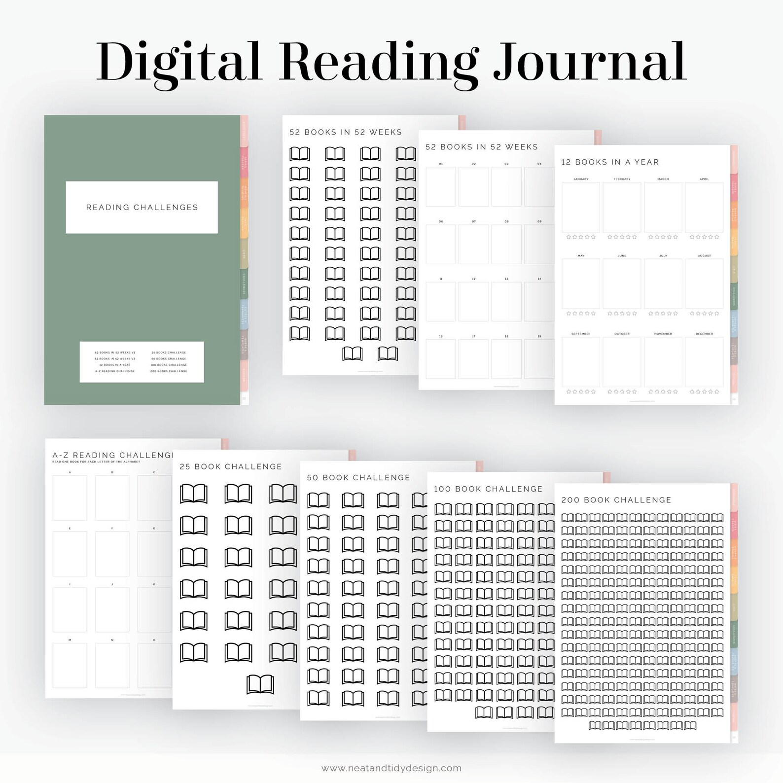 Digital Reading Journal for Goodnotes Hyperlinked Digital Book Planner ...