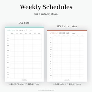 Weekly Schedule (2 Layouts) - Fillable - Printable PDF - Weekly Planner ...