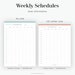 Weekly Schedule 2 Layouts Fillable Printable PDF - Etsy
