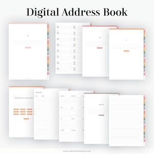 Digital Address Book for Goodnotes & Notability (rainbow) - Hyperlinked ...