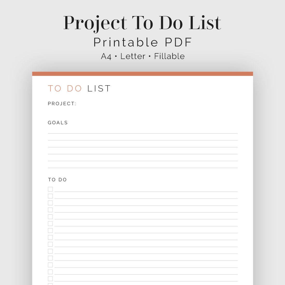 Project To Do List 2 layouts Fillable Printable PDF | Etsy