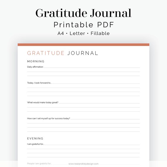 Gratitude Journal 2 Layouts Fillable Printable PDF - Etsy Denmark