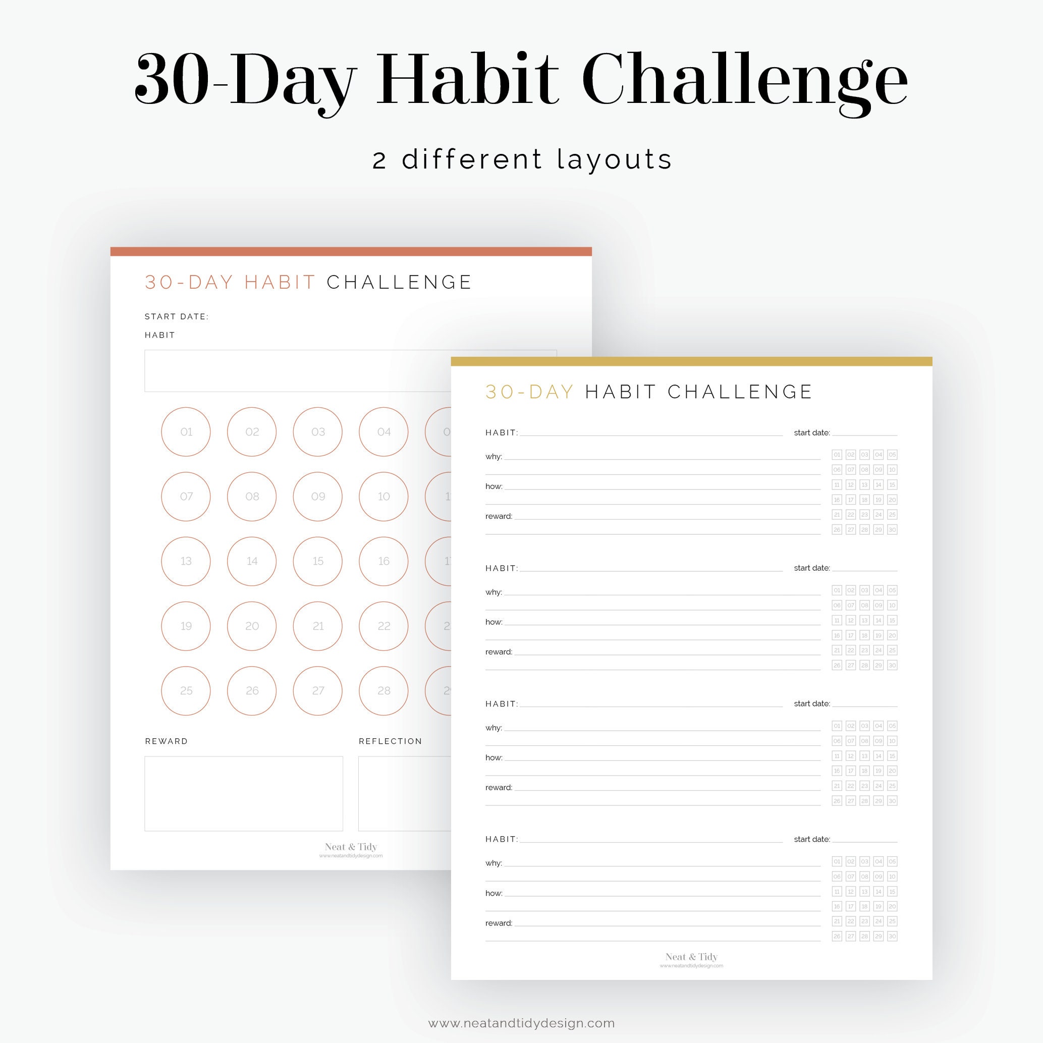 30-day Habit Challenge Tracker Fillable Printable PDF New Year ...