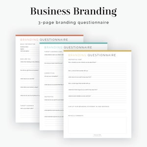 Business Branding Questionnaire - Fillable - Printable PDF - Business ...