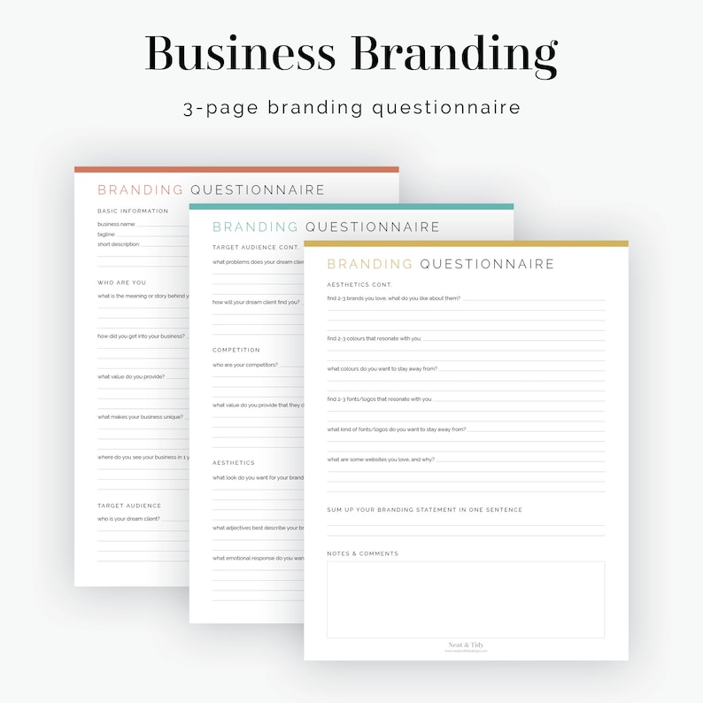 Business Branding Questionnaire - Fillable - Printable PDF - Business ...