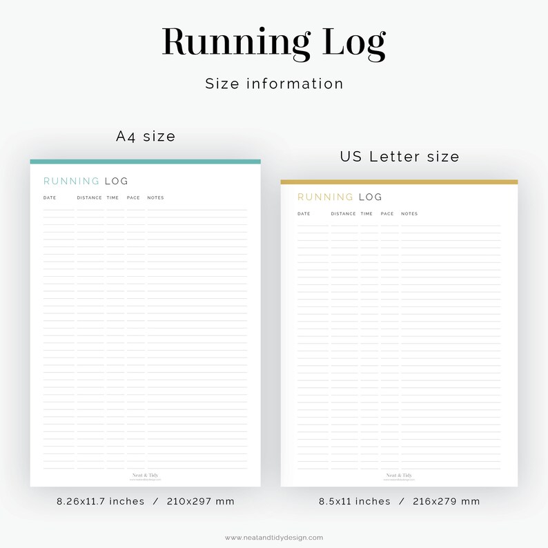Running Log - Fillable - Printable PDF - Fitness Tracker, Runners Log ...