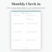 Monthly Check-in Journal Page Fillable Printable PDF - Etsy