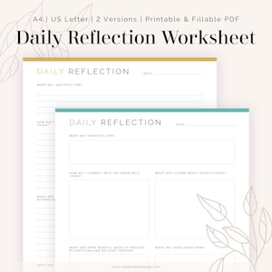 Self-reflection Worksheet | Daily Check-in Journal Printable ...