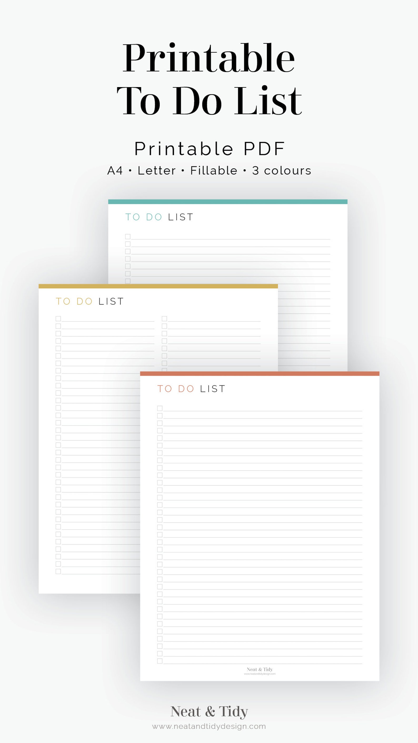 To Do List 2 Versions Fillable Printable PDF Task Management ...