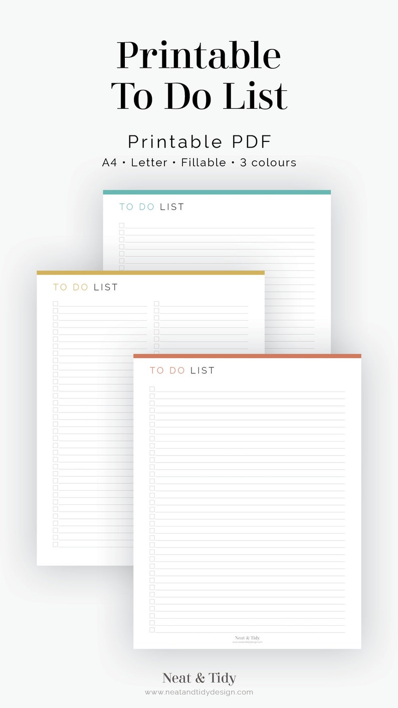 To Do List 2 Versions Fillable Printable PDF Task Management ...