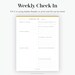 Weekly Check-in Journal Page Fillable Printable PDF - Etsy