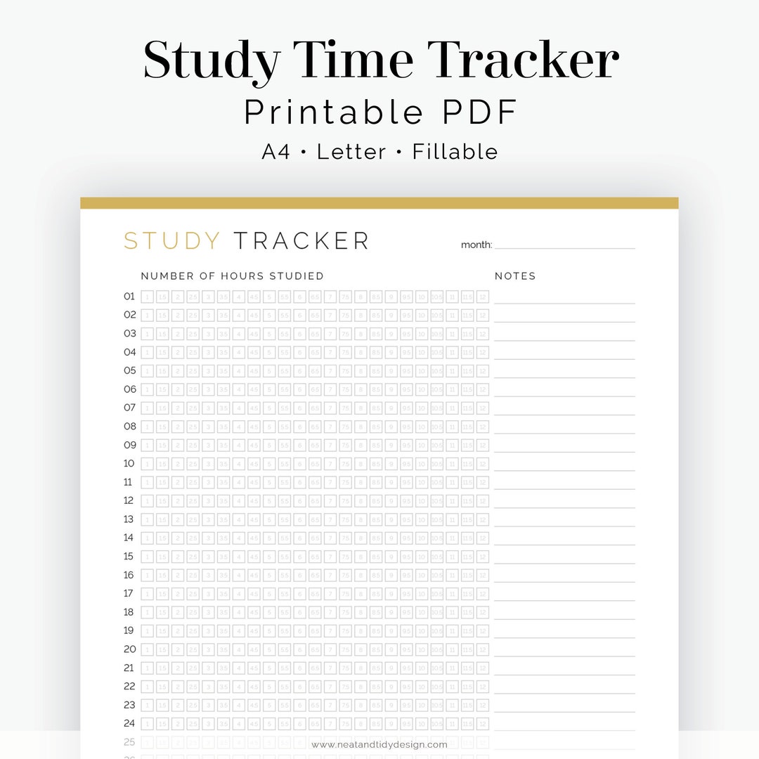 Study Time Tracker Fillable Printable PDF Student Planner, High School ...