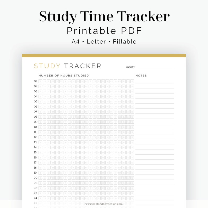 Study Time Tracker Fillable Printable PDF Student Planner, High School ...