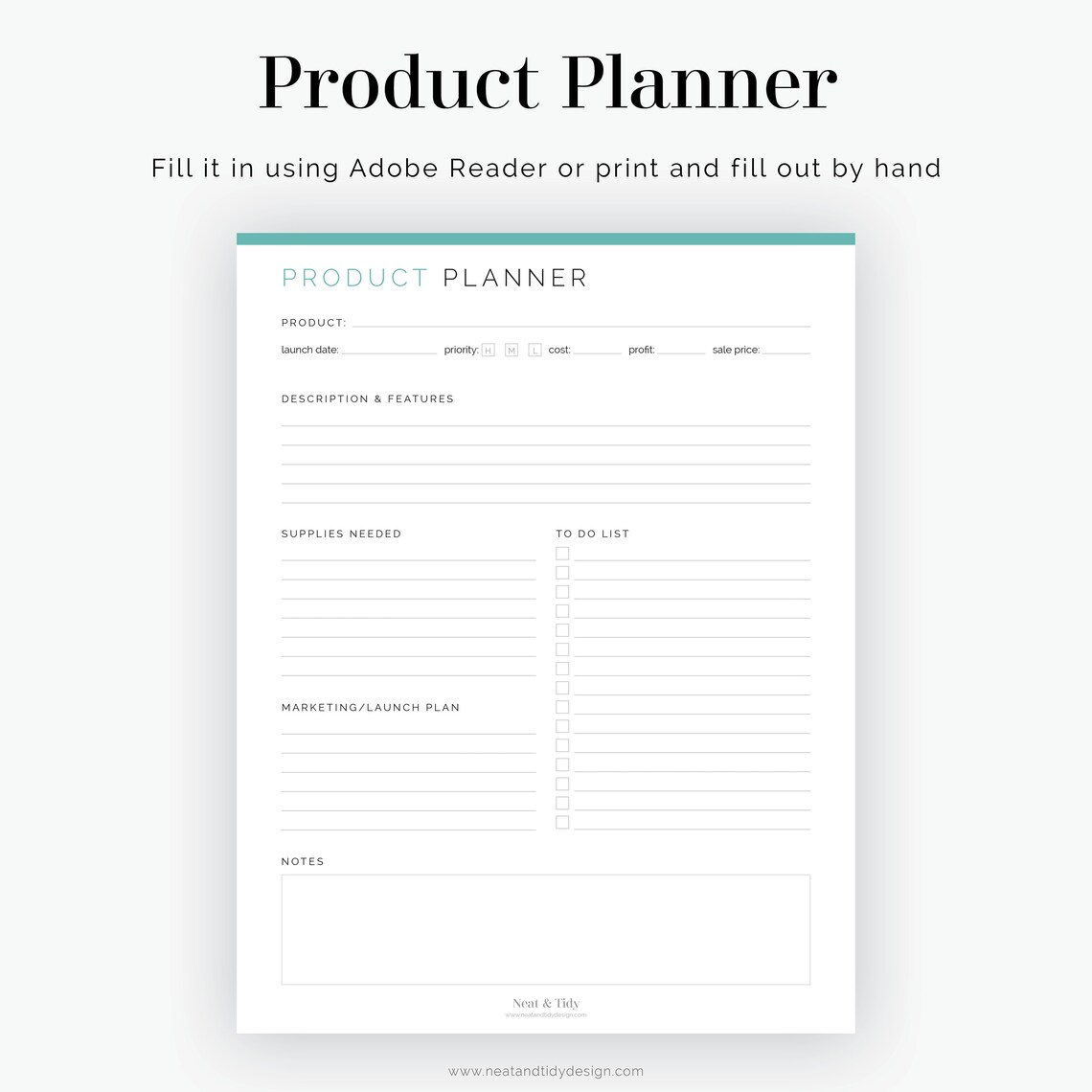 New Product Planner Fillable Printable PDF Business - Etsy