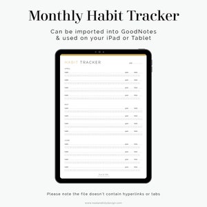 Monthly Habit Tracker - Fillable - Printable PDF - Goal Planner, Self ...