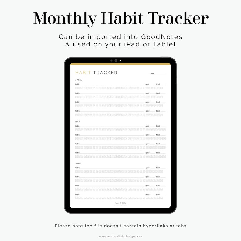 Monthly Habit Tracker Fillable Printable PDF Goal Planner, Self ...
