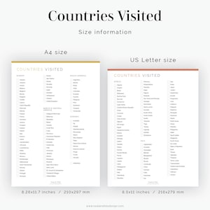 Countries Visited Checklist - Fillable - Travel Planner, Vacation ...