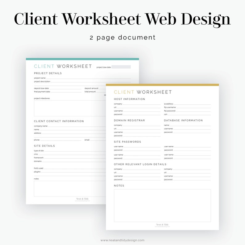 Client Worksheet Web Design - Fillable - Printable PDF - Web Design ...