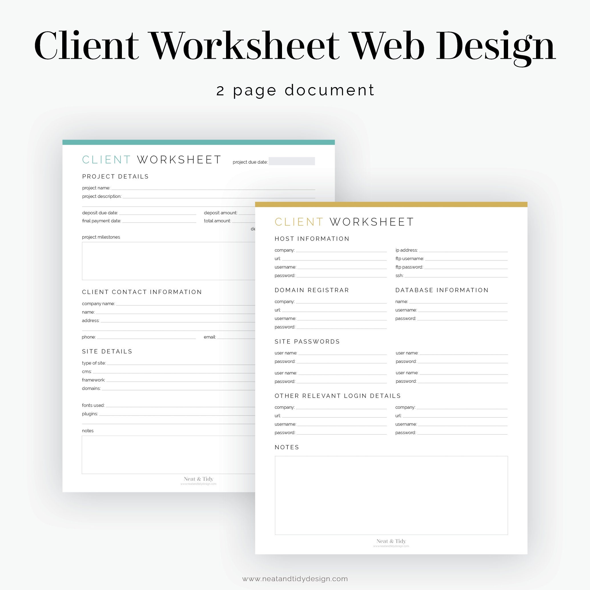 Client Worksheet Web Design - Fillable - Printable PDF - Web Design ...