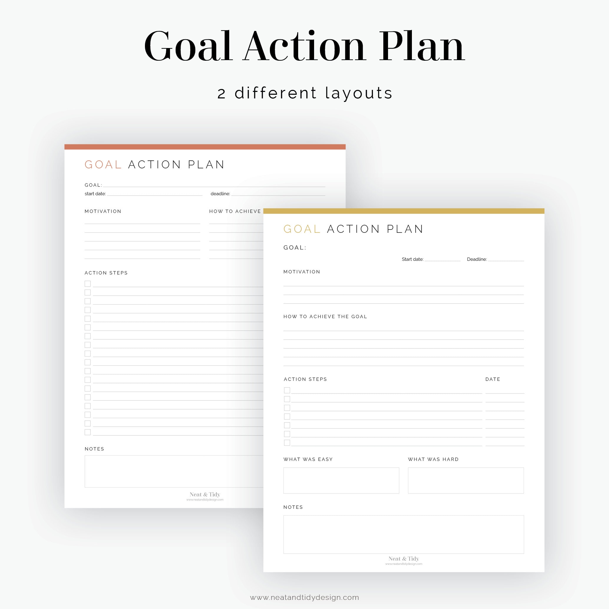 Mini Goal Planning Kit 6 Documents Fillable Printable PDF New Years ...