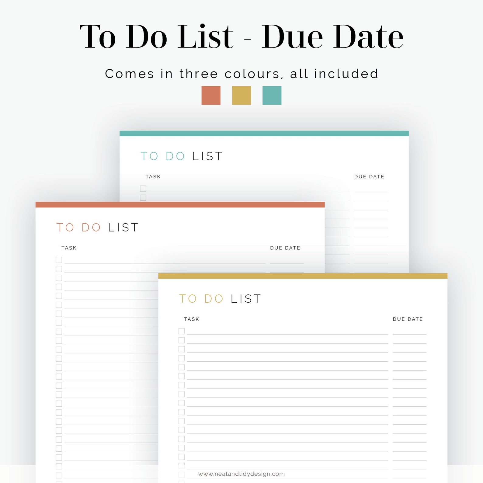 To Do List With Due Date - Fillable - Printable PDF - Task Management ...