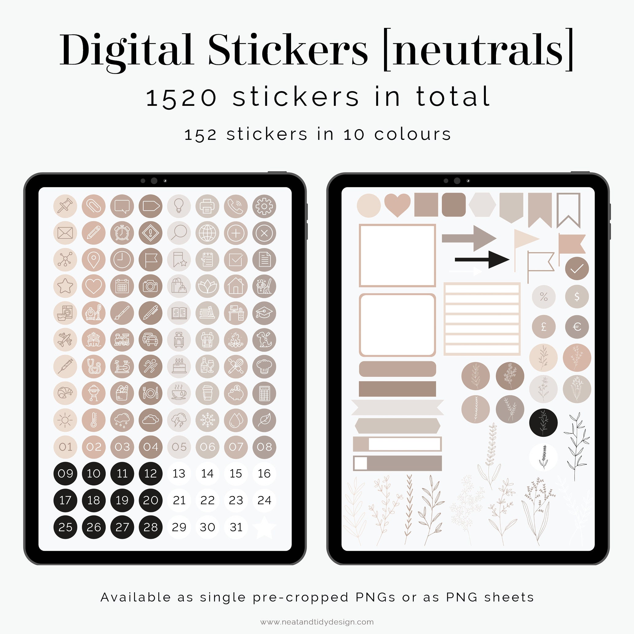 Undated Minimalist Digital Tabbed Planner for Goodnotes dark ...