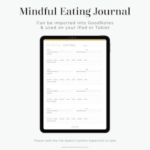 Mindful Eating Journal - Fillable - Printable PDF - Daily Food Journal ...