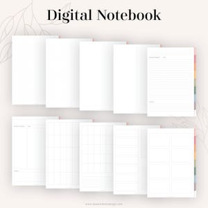 Digital Tabbed Notebook for Goodnotes (portrait) - Hyperlinked Tabs (8 ...