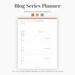 Blog Series Planner Fillable Printable PDF Business Planner, Blog ...