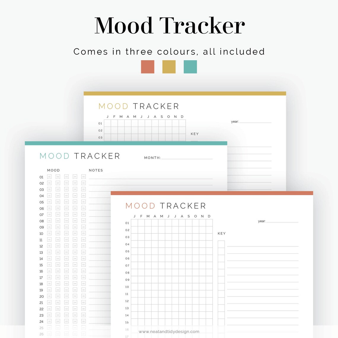Mood Tracker Fillable Printable PDF Journaling New Year - Etsy