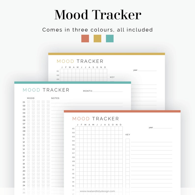 Mood Tracker Fillable Printable PDF Journaling, New Year Resolution ...