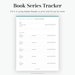 Book Series Tracker Fillable Printable PDF Part of the Reading Journal ...