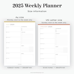 2025 Weekly Dated Planner, Fillable and Printable PDF - 2025 Weekly ...