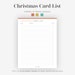 Christmas Card List - Fillable - Printable PDF - Christmas Planner ...