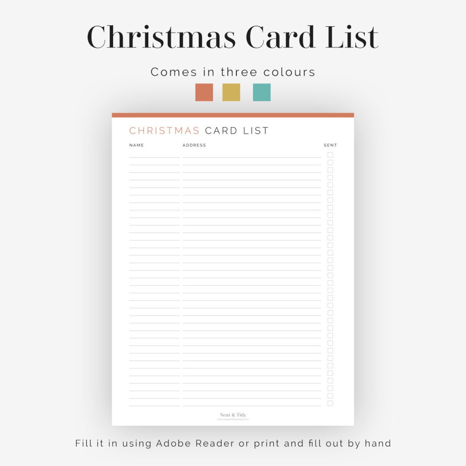 Christmas Planner Kit (10 Documents) - Fillable - Printable PDF ...