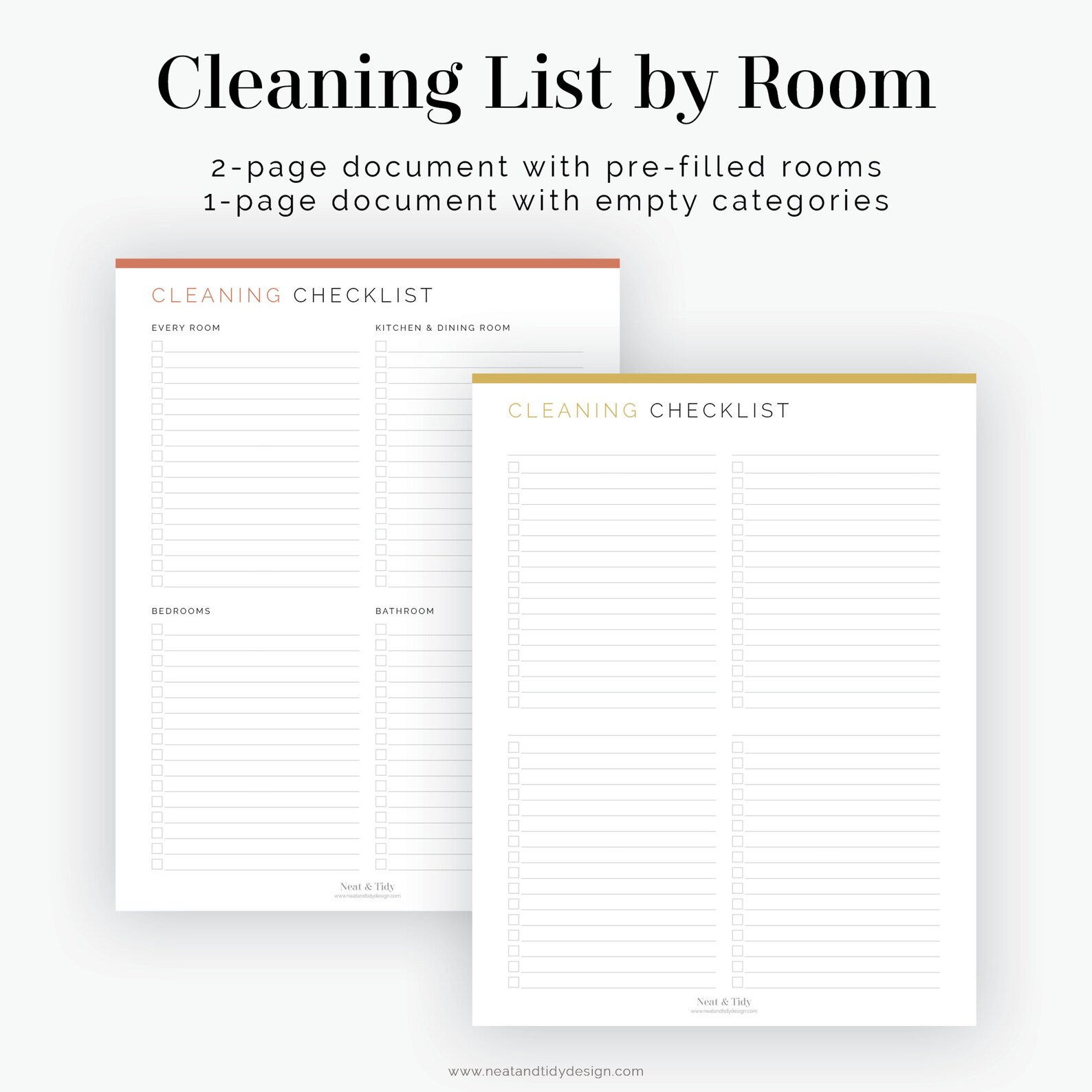 Cleaning Checklist by Room Fillable Printable PDF Household Binder ...