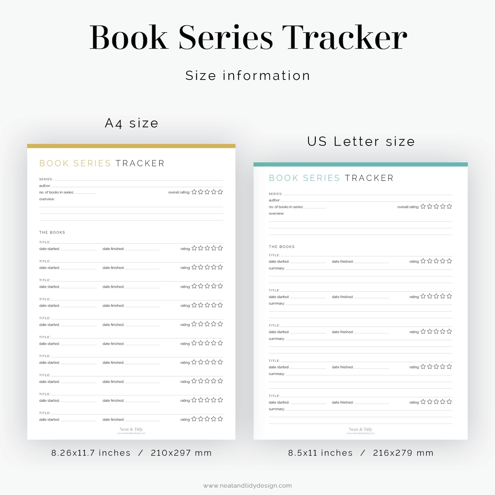 Book Series Tracker - Fillable - Printable PDF - Part of the Reading ...