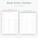 Book Series Tracker Fillable Printable PDF Part of the Reading Journal ...