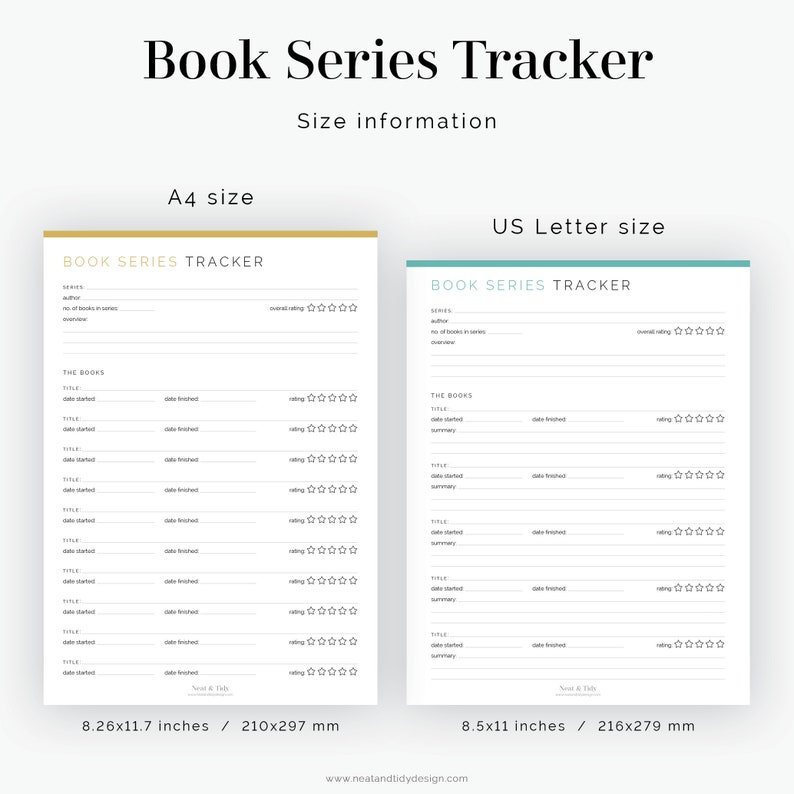 Book Series Tracker - Fillable - Printable PDF - Part of the Reading ...