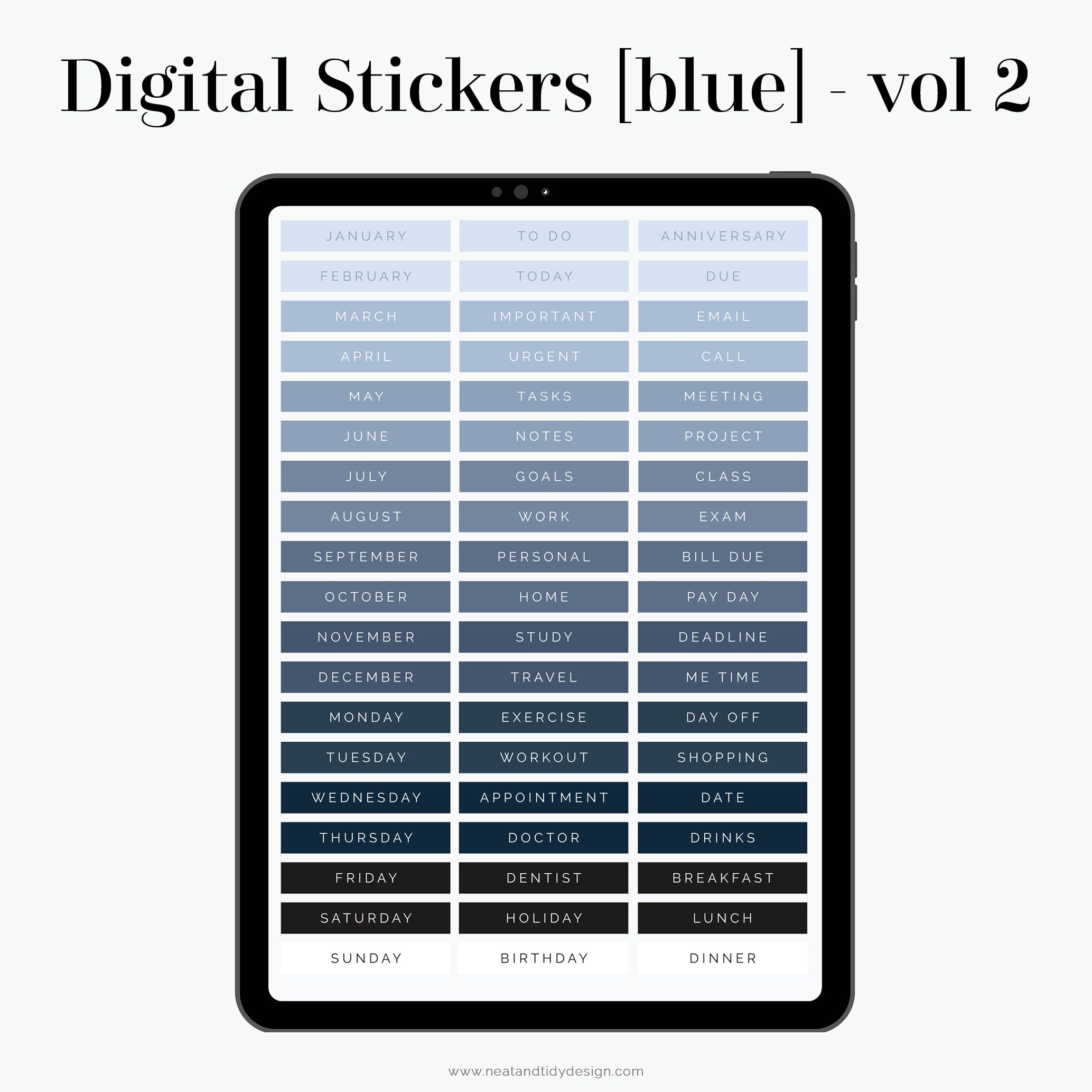 Digital Stickers for Goodnotes Planners Vol 2 1580 - Etsy