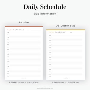 Daily Schedule (2 Layouts) - Fillable - Printable PDF - Productivity ...
