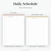 Daily Schedule 2 Layouts Fillable Printable PDF - Etsy