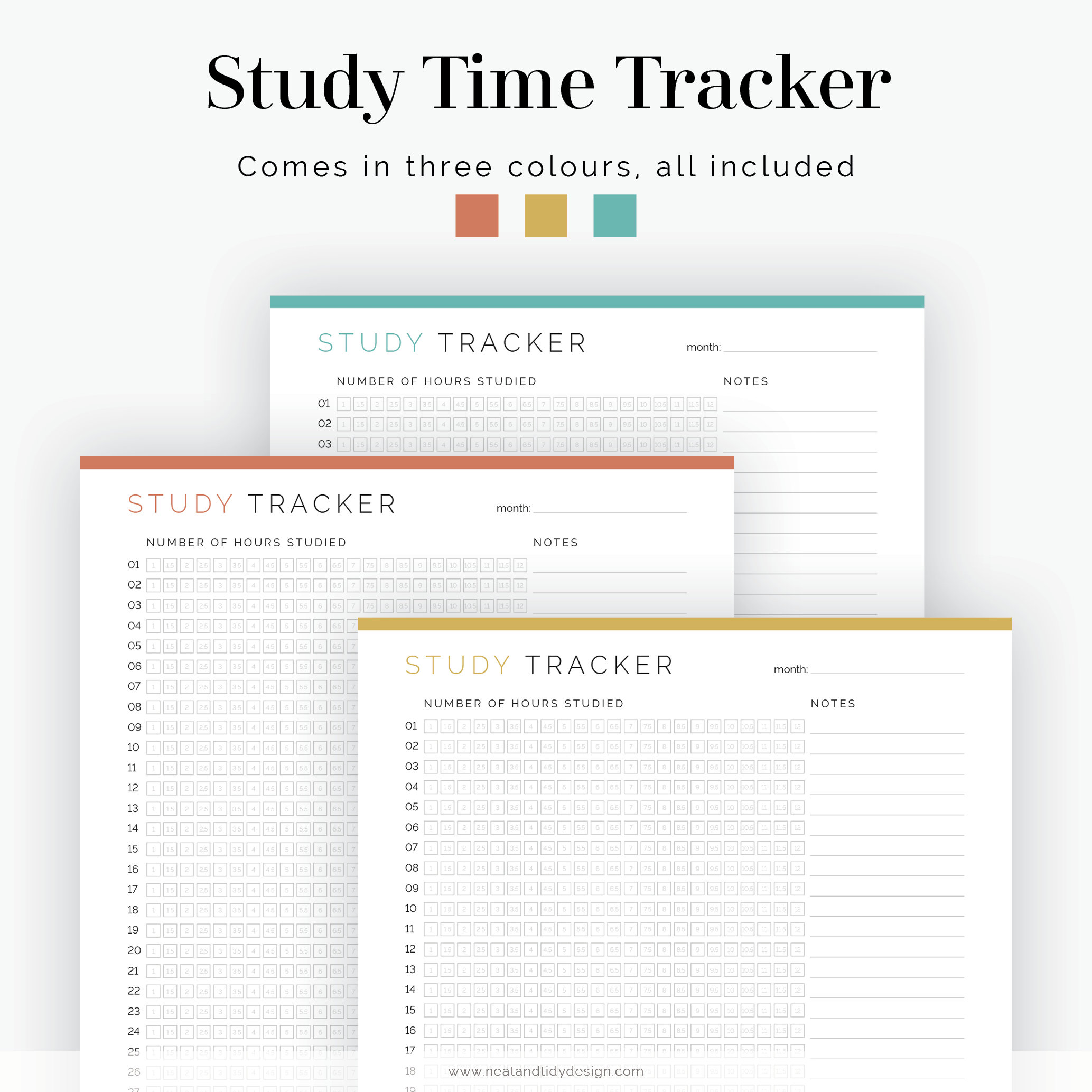 Study Time Tracker Fillable Printable PDF Student Planner, High School ...